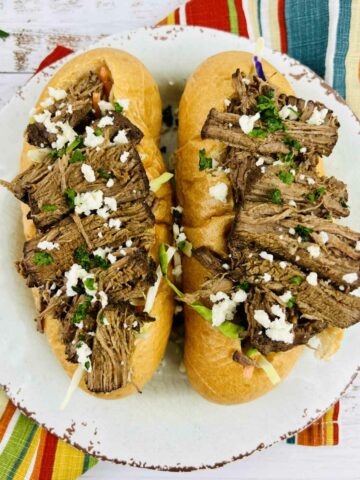 Mexican Tortas (Shredded Beef Torta Sandwiches) | Smells Like Delish
