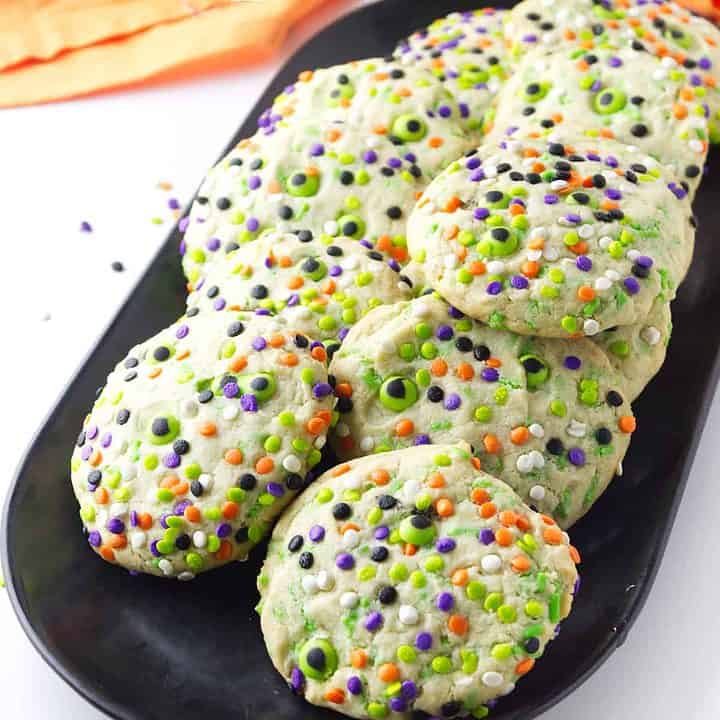 Sprinkle Topped Drop Sugar Cookies | Smells Like Delish