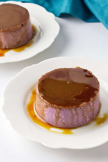 Baked Ube Leche Flan | Smells Like Delish