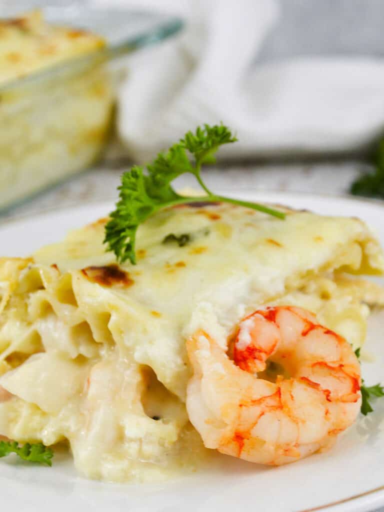 White Seafood Lasagna | Smells Like Delish