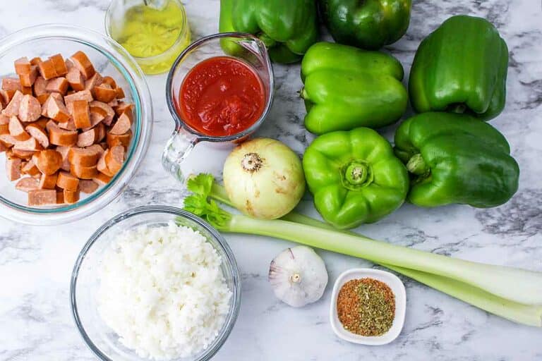 Slow Cooker Old Fashioned Stuffed Bell Peppers | Smells Like Delish