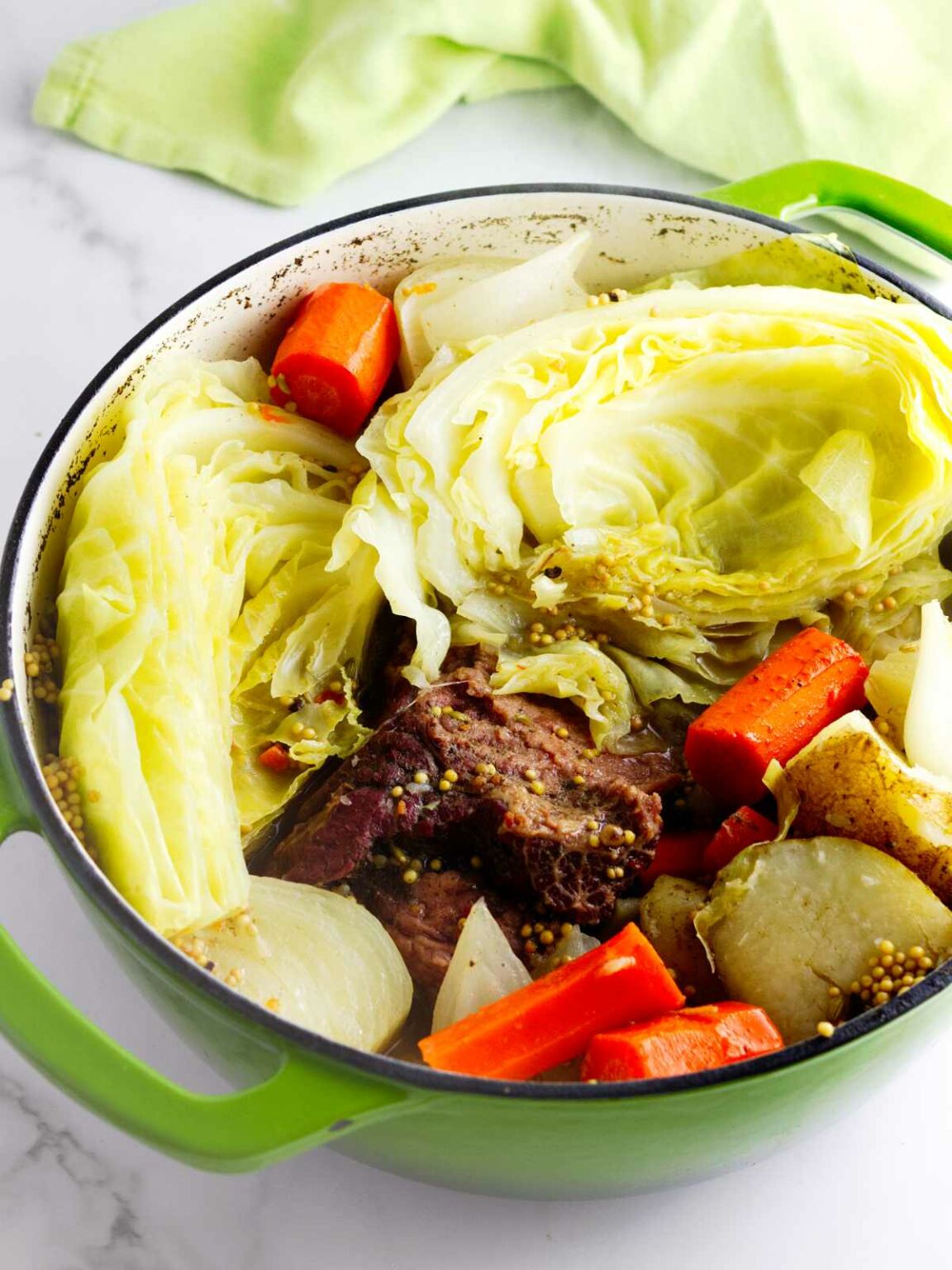 Dutch Oven Corned Beef and Cabbage | Smells Like Delish