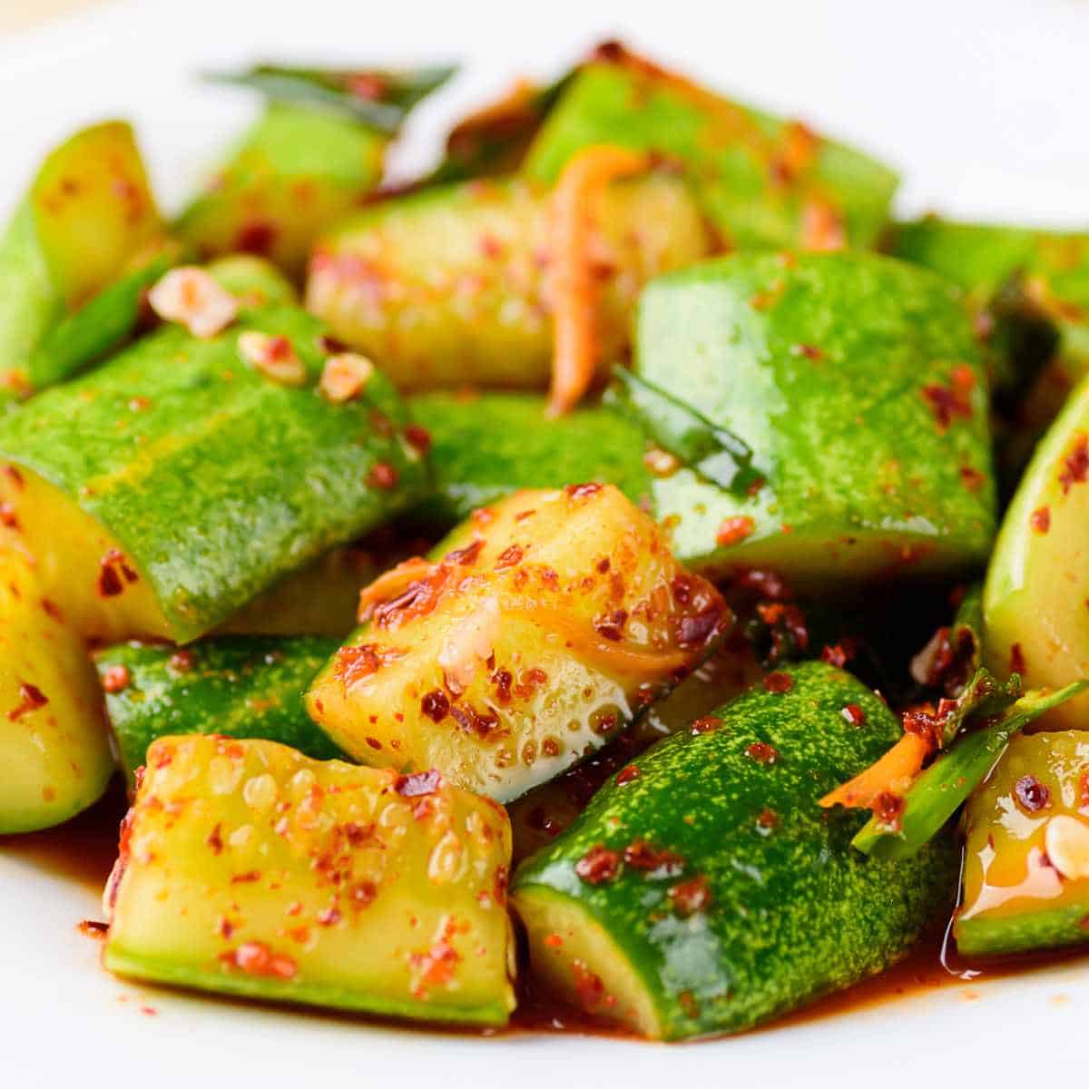 Quick Cucumber Kimchi Salad | Smells Like Delish