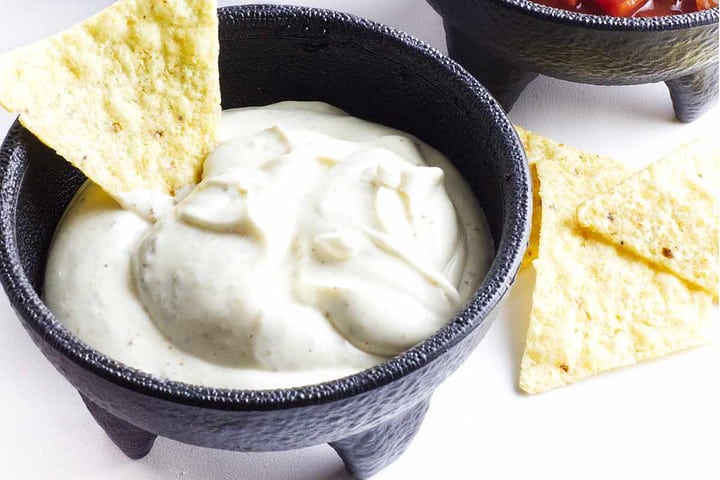 Mexican Restaurant White Sauce for Dip and Salsa | Smells Like Delish