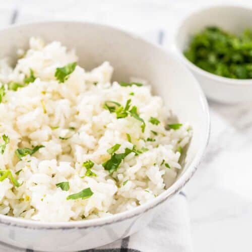 Rice Cooker Cilantro Lime Rice | Smells Like Delish