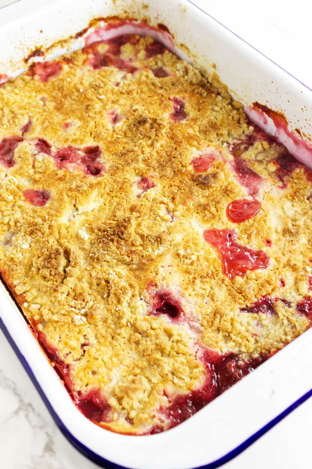 Rhubarb Dump Cake | Smells Like Delish