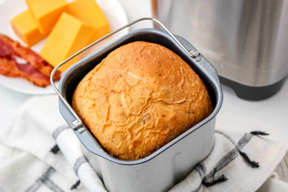 Bread Machine Cheese Bread with Bacon | Smells Like Delish