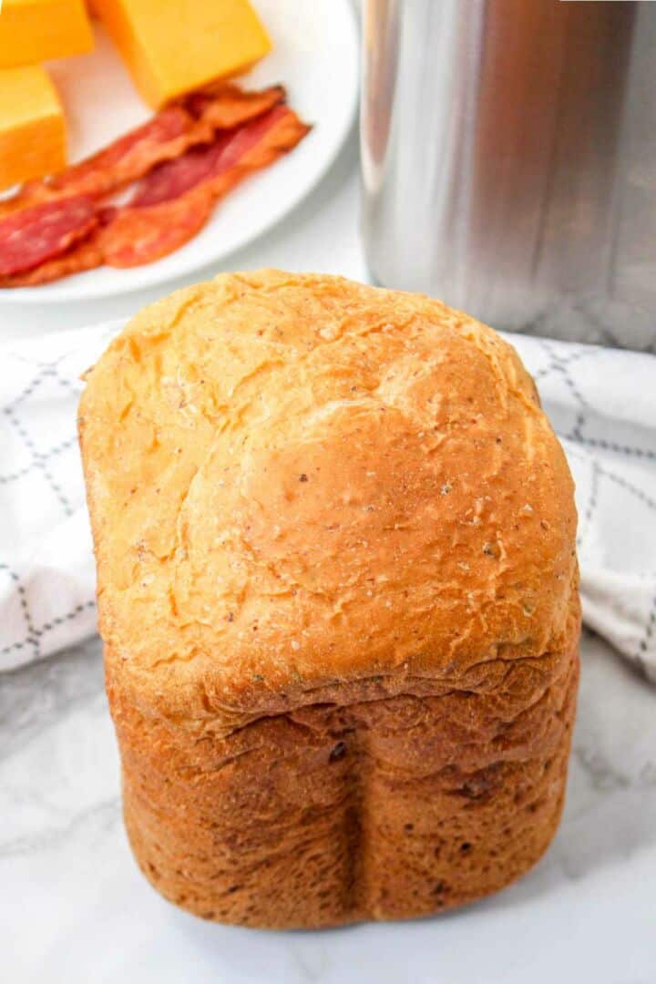 Bread Machine Cheese Bread with Bacon | Smells Like Delish