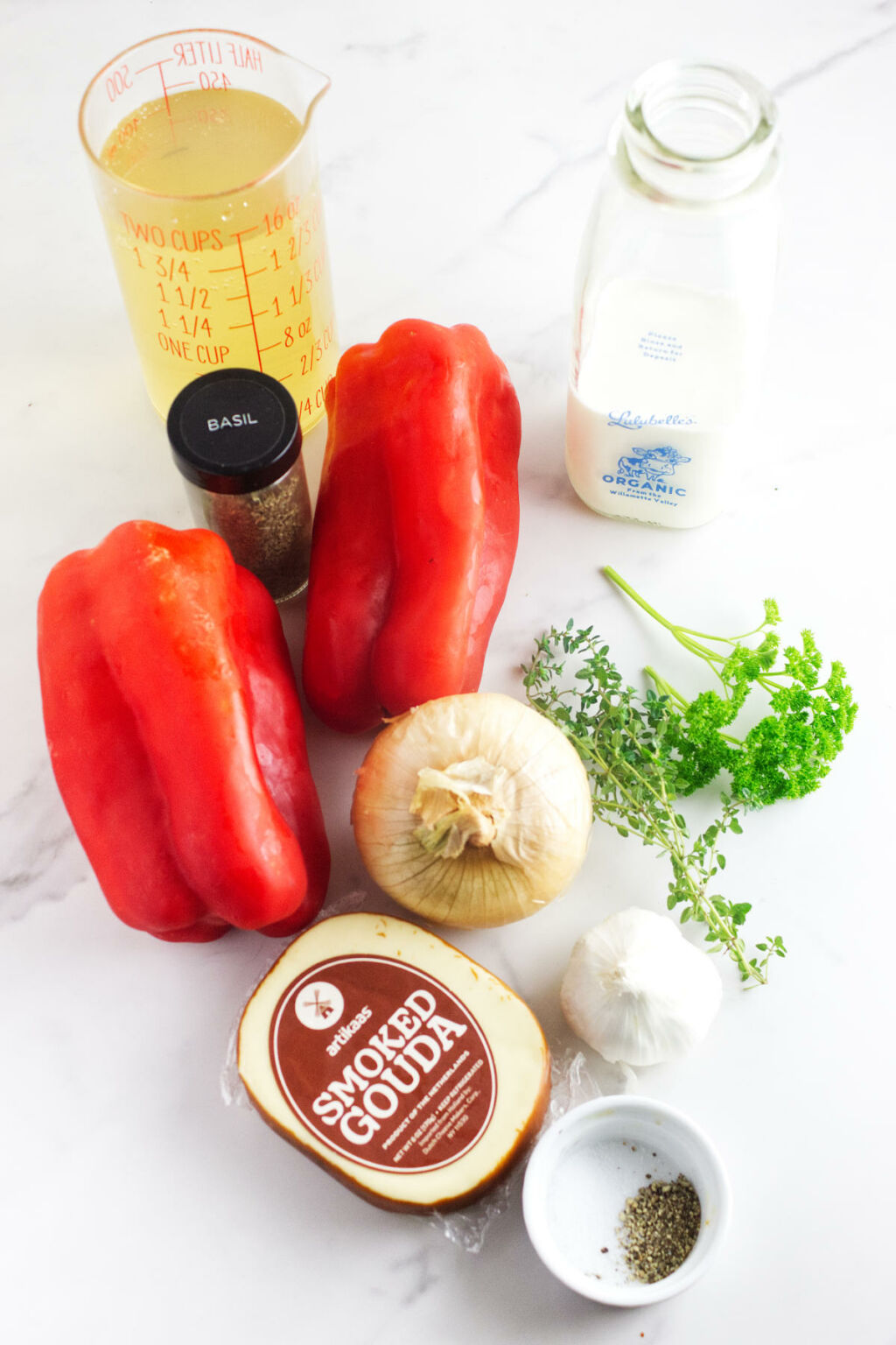 Red Bell Pepper Soup with Smoked Gouda | Smells Like Delish