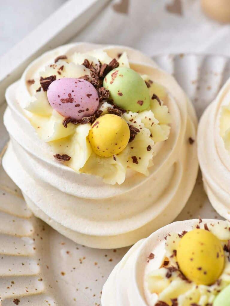 Mini Easter Pavlova Nests | Smells Like Delish