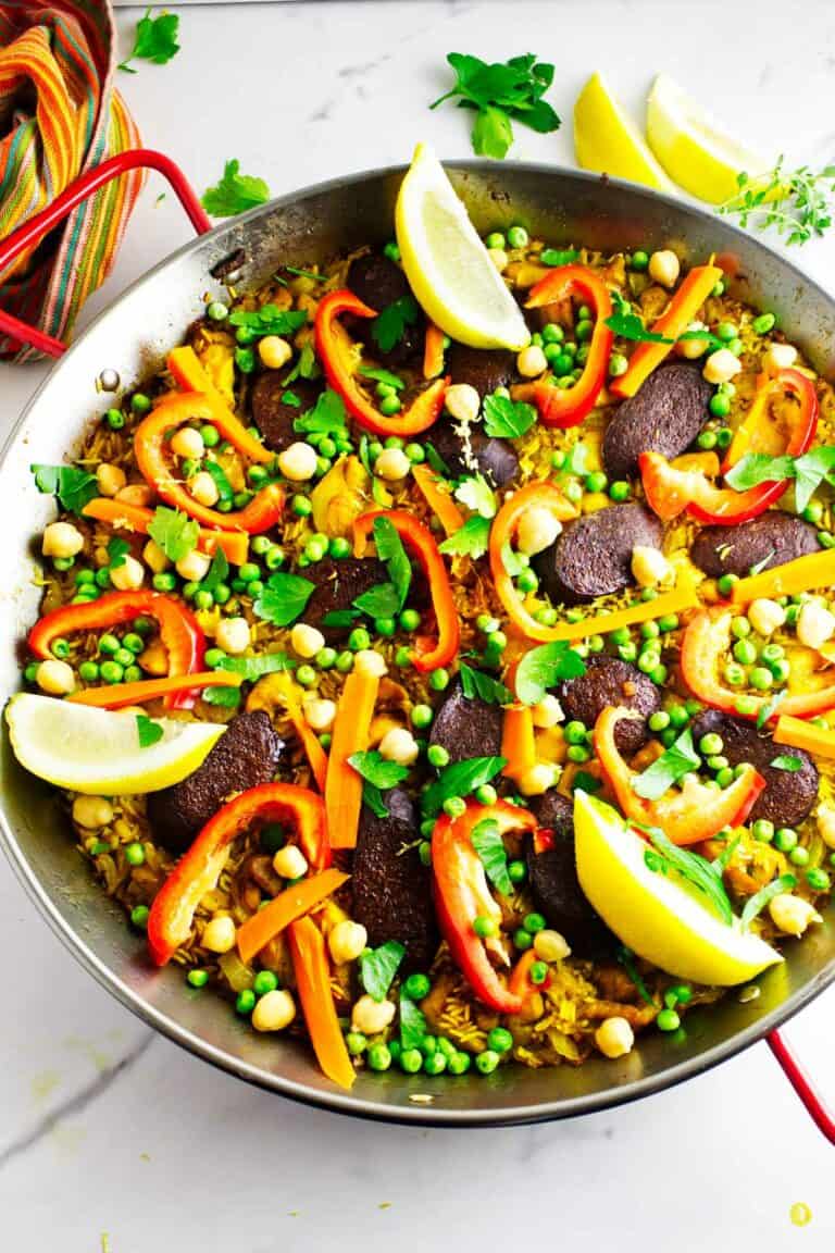 Chicken and Chorizo Paella (Paella Valenciana) | Smells Like Delish