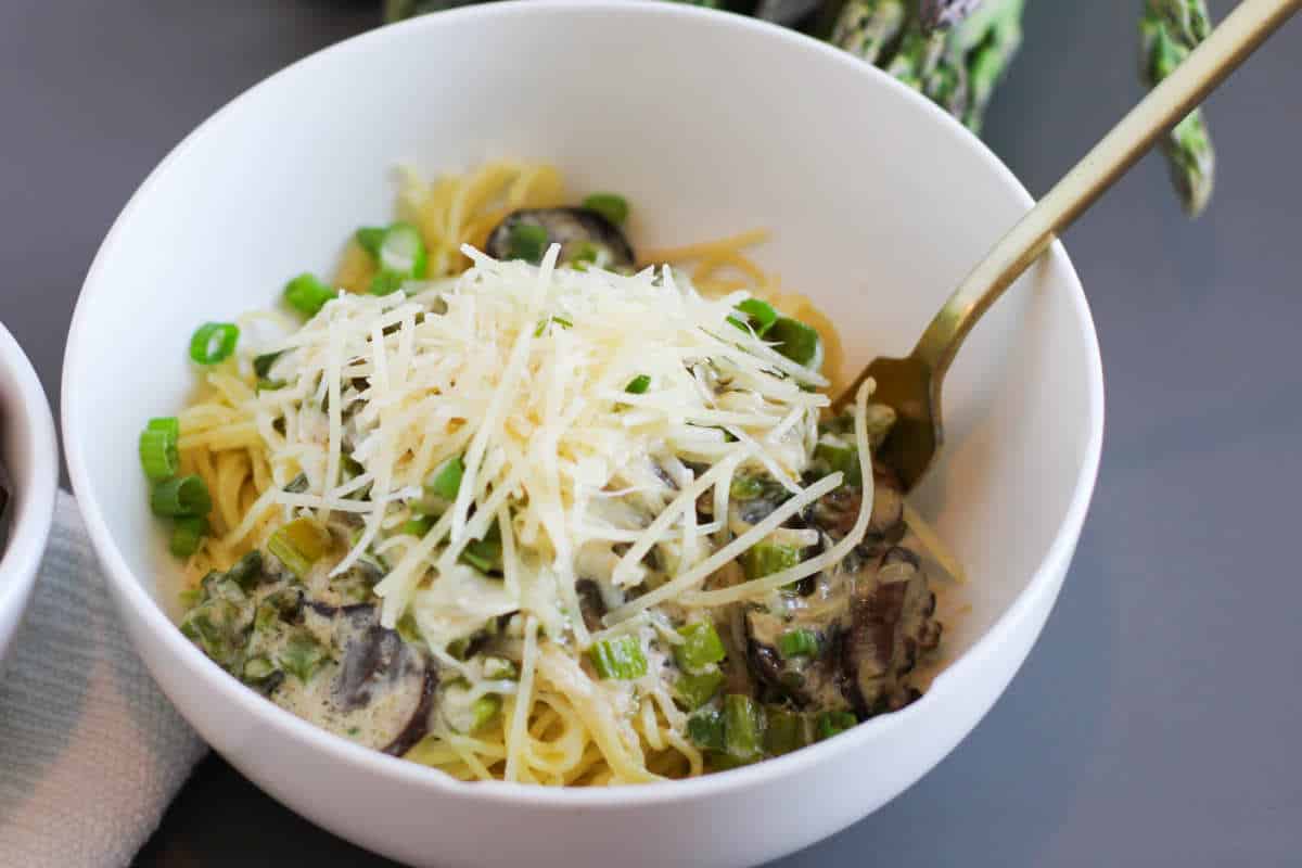 Mushrooms Asparagus Pasta | Smells Like Delish