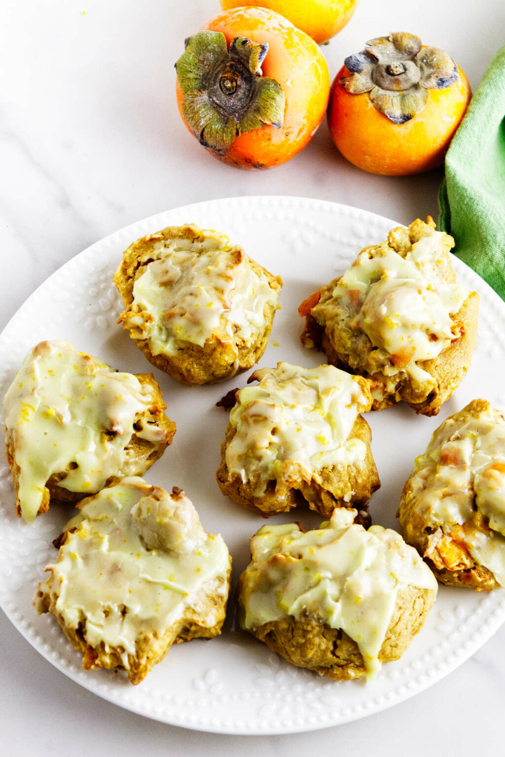 Orange Glazed Persimmon Cookies | Smells Like Delish