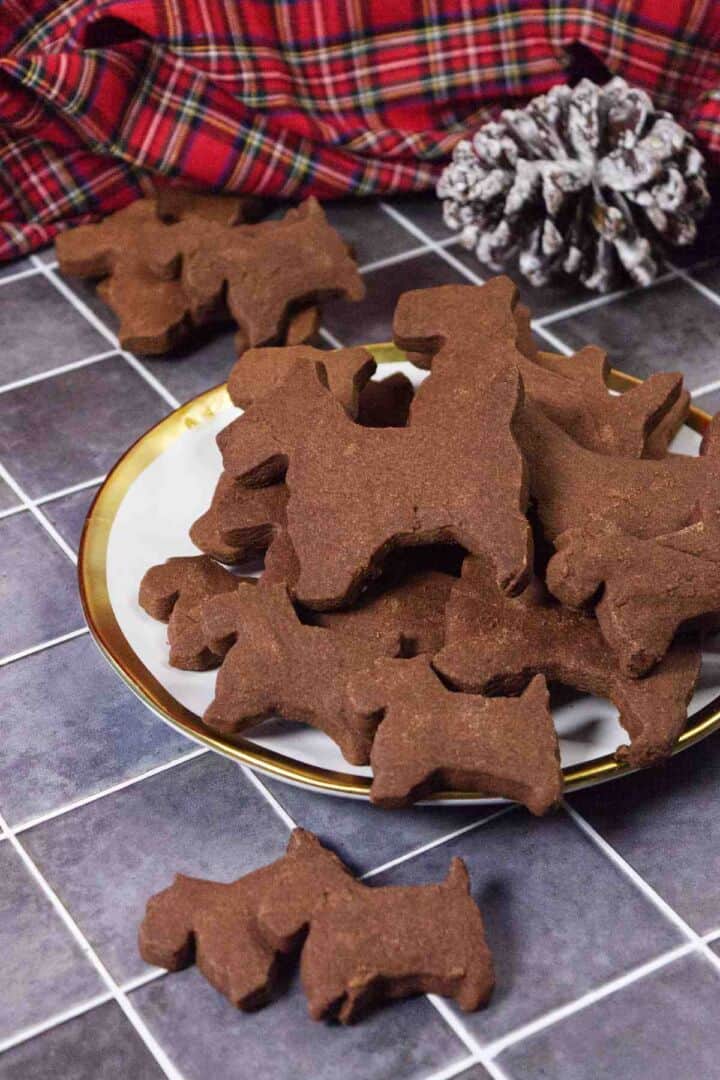 Chocolate Scottie Dog Shortbread Cookies | Smells Like Delish