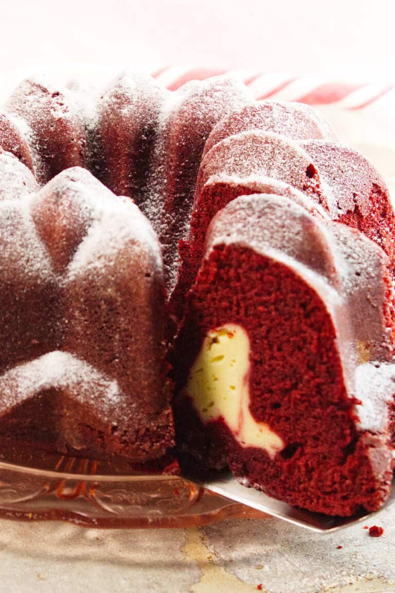 Red Velvet Bundt Cake with Cheesecake Filling | Smells Like Delish