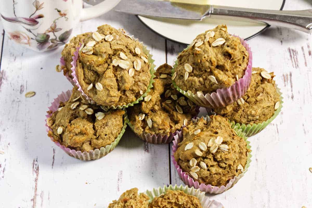 Oat Flour Applesauce Muffins (Soft & Fluffy) | Smells Like Delish