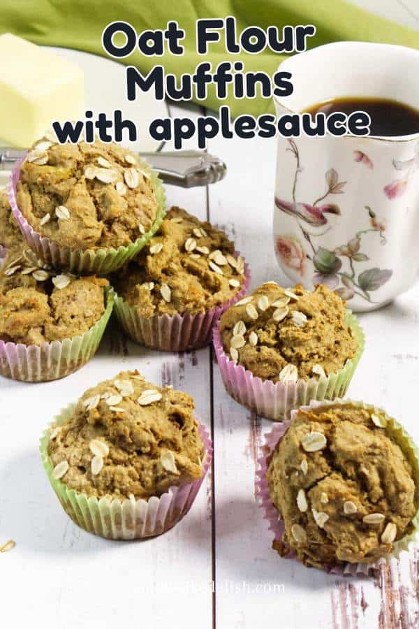 Oat Flour Applesauce Muffins (Soft & Fluffy) | Smells Like Delish