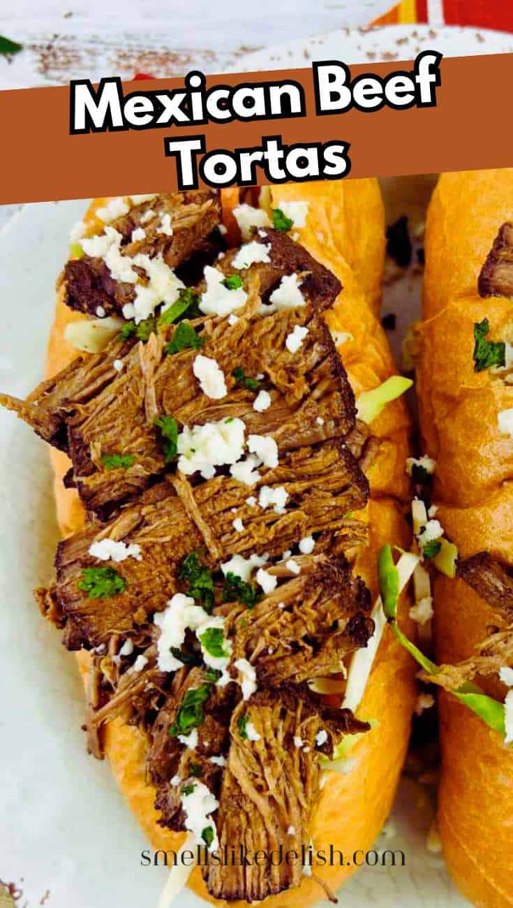 Mexican Tortas (Shredded Beef Torta Sandwiches) | Smells Like Delish